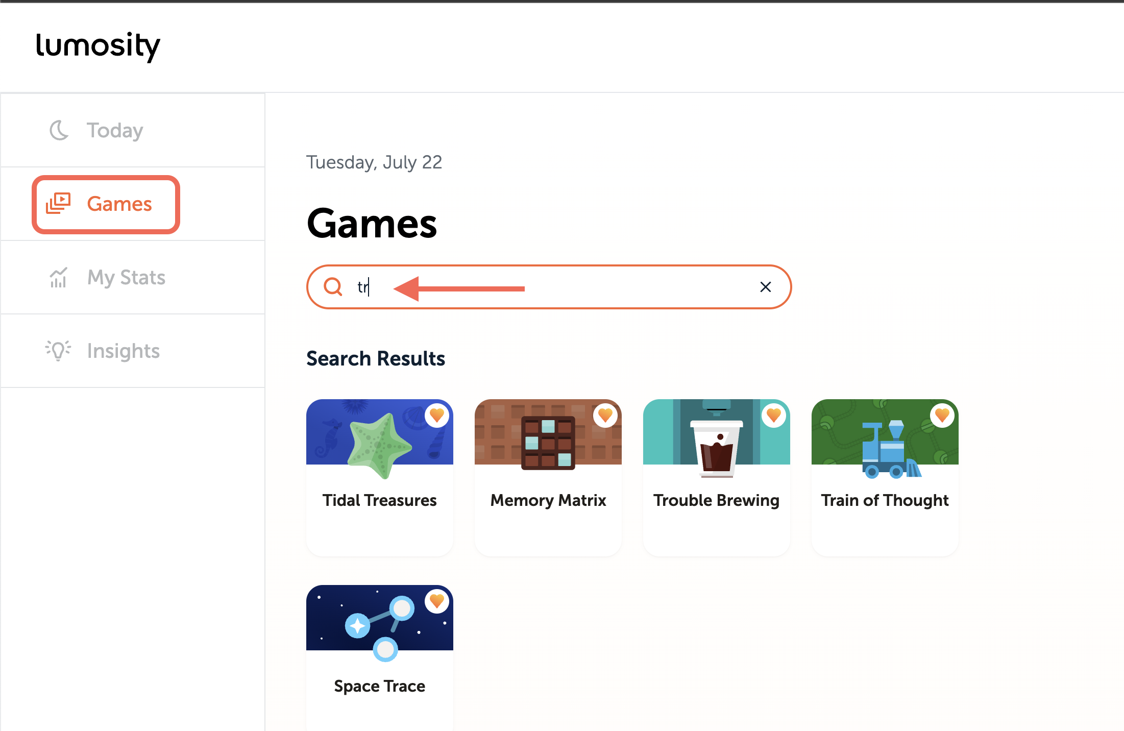 How can I easily find the game I enjoy playing, rather than having to go through the entire list ...